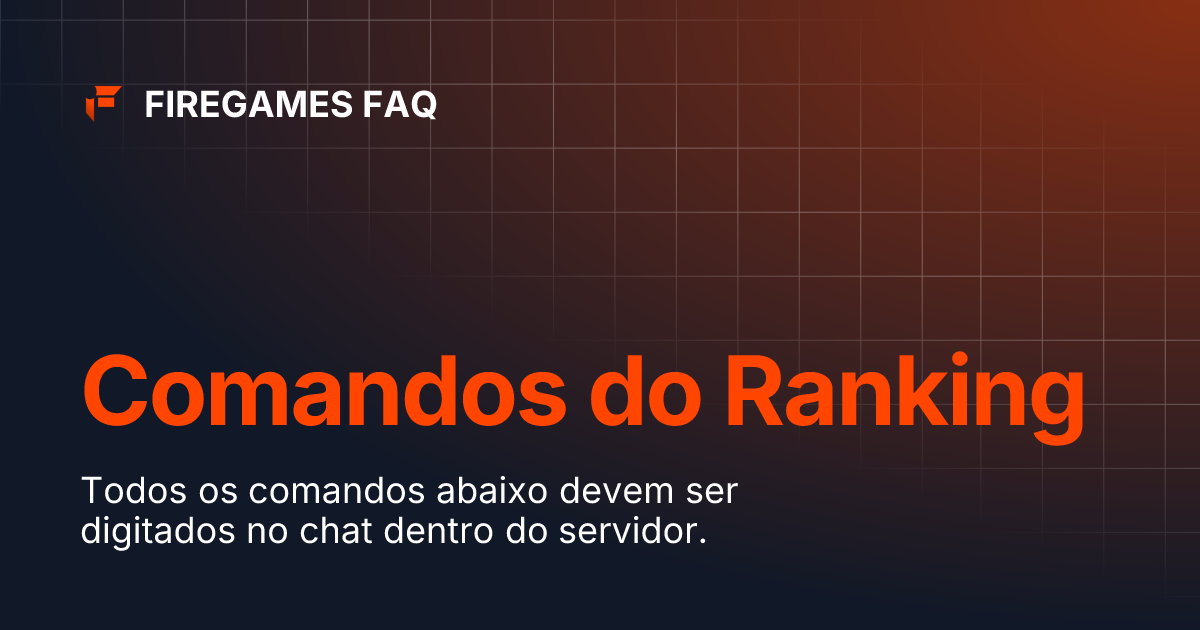 Comandos do Ranking | FIREGAMES FAQ
